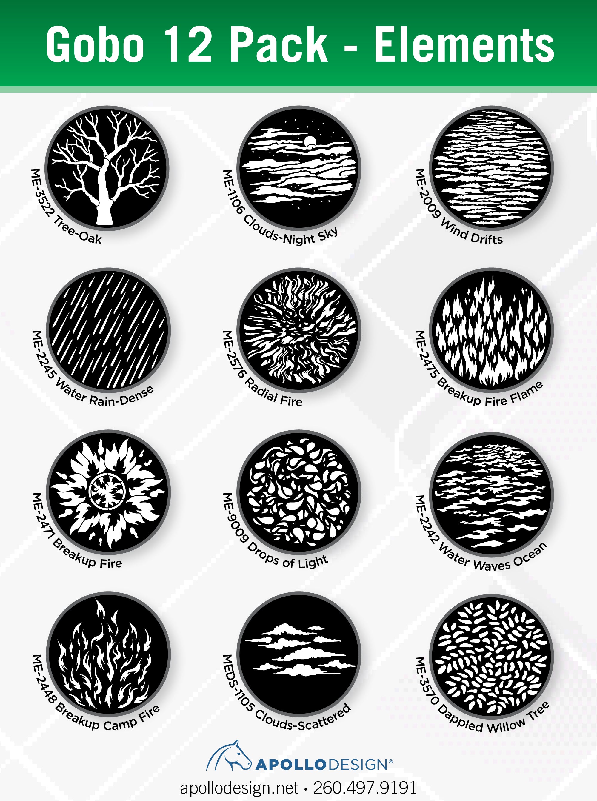 Gobo 12 Pack - Elements – Apollo MFG