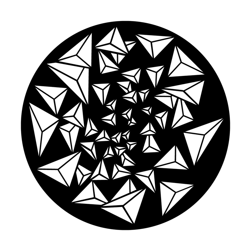 Metal Gobo | Breakup Disappearing Triangles