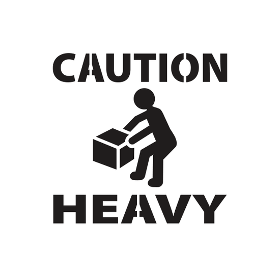 Apollo MFG | SS-1200 Standard Metal Stencil - Caution Heavy